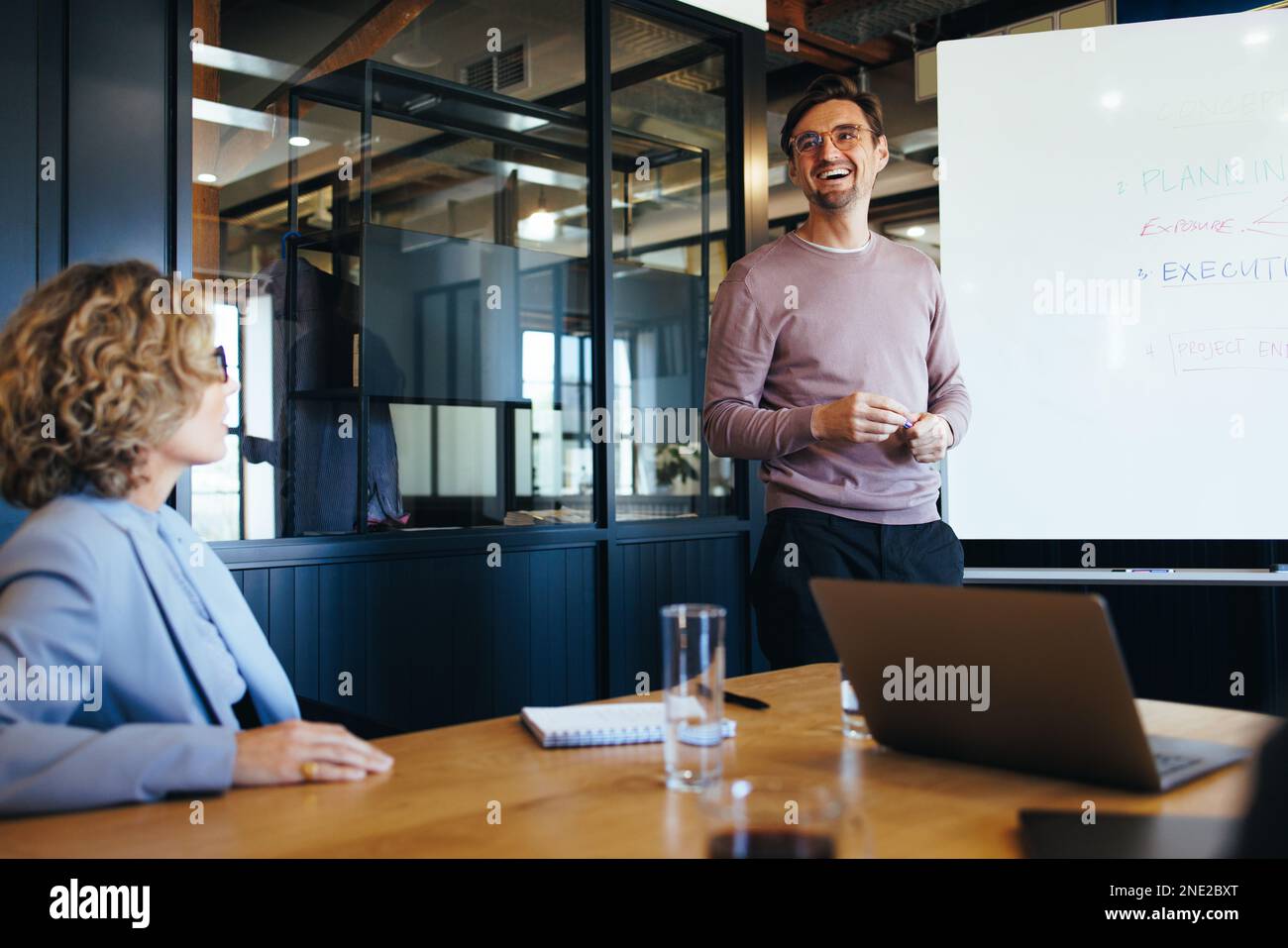 Creative business team planning a project in an office. Group of ...