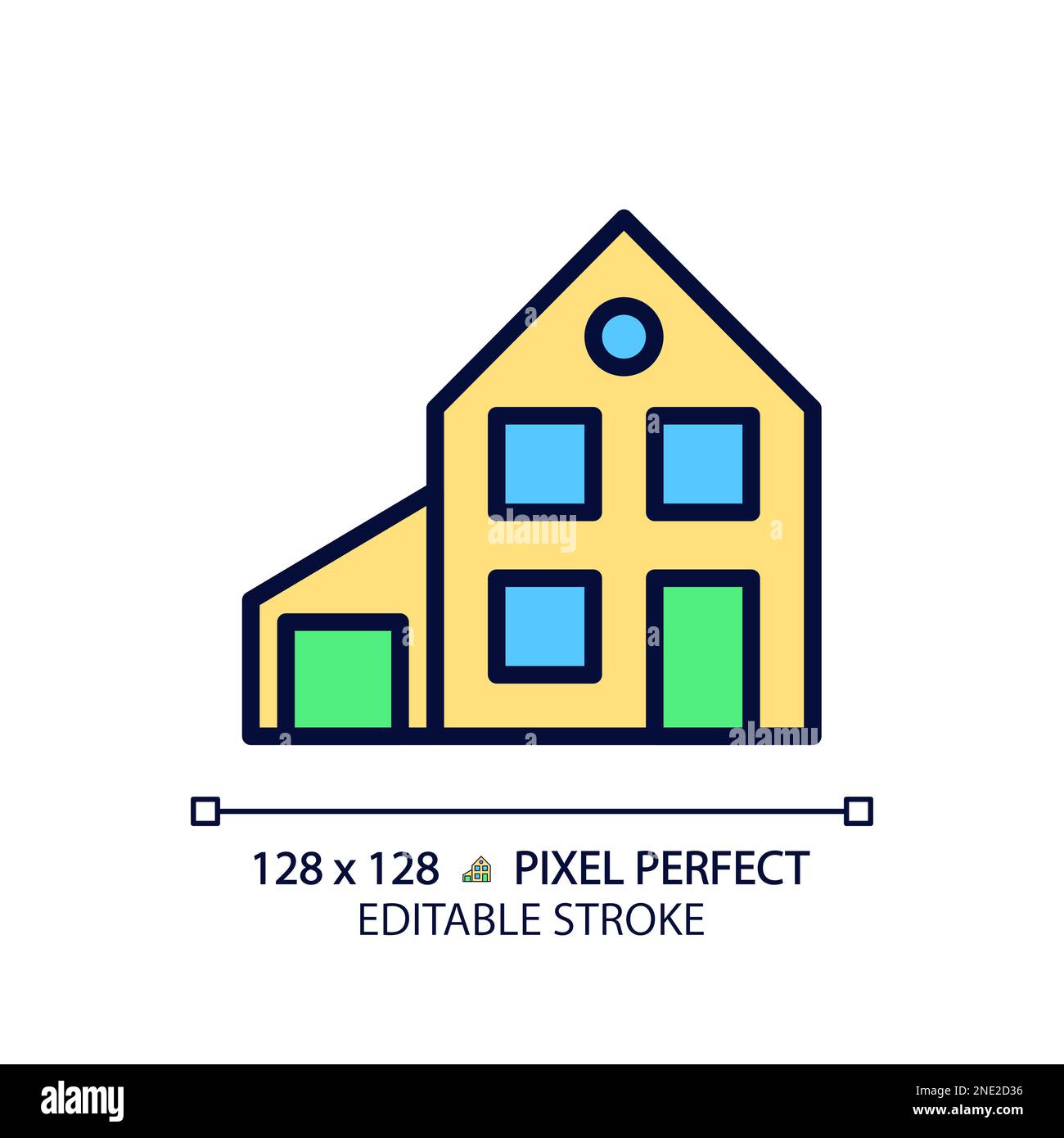 Simple house with garage pixel perfect RGB color icon Stock Vector ...