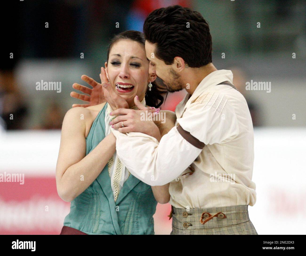Italy's Federica Faiella and Massimo Scali react after clinching the ...