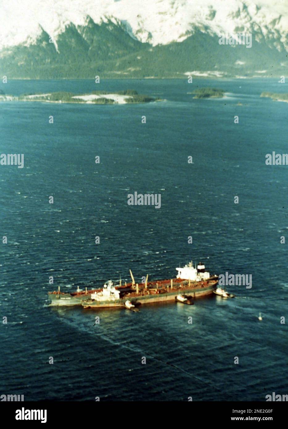 Exxon Valdez oil tanker along side The Exxon Baton Rouge in Prince ...