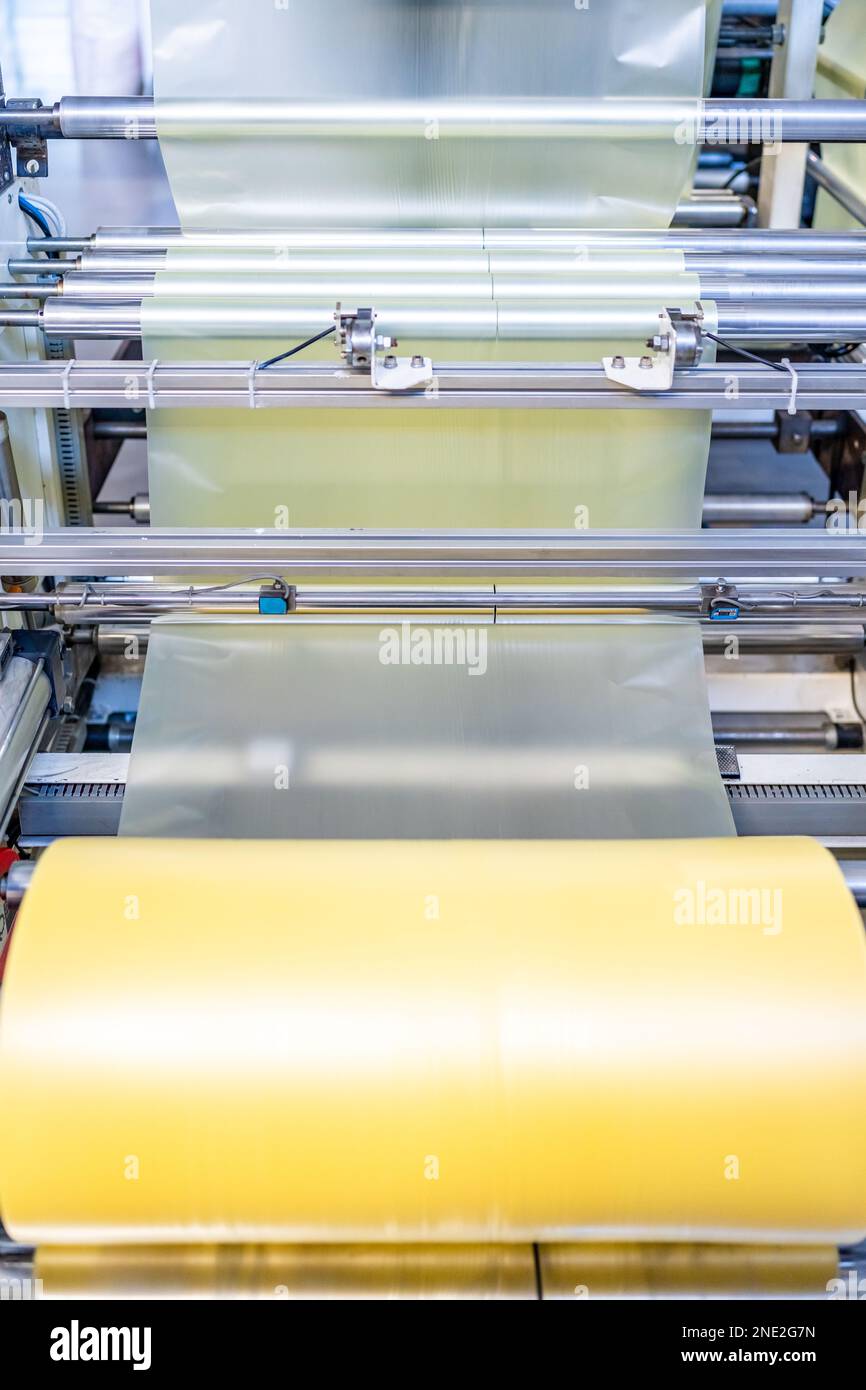 production of plastic bags in the factory Stock Photo - Alamy