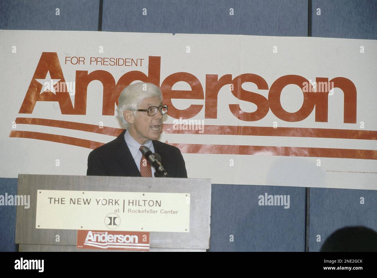 John B. Anderson, presidential Campaign on Sept. 24, 1980. (AP Photo/G ...