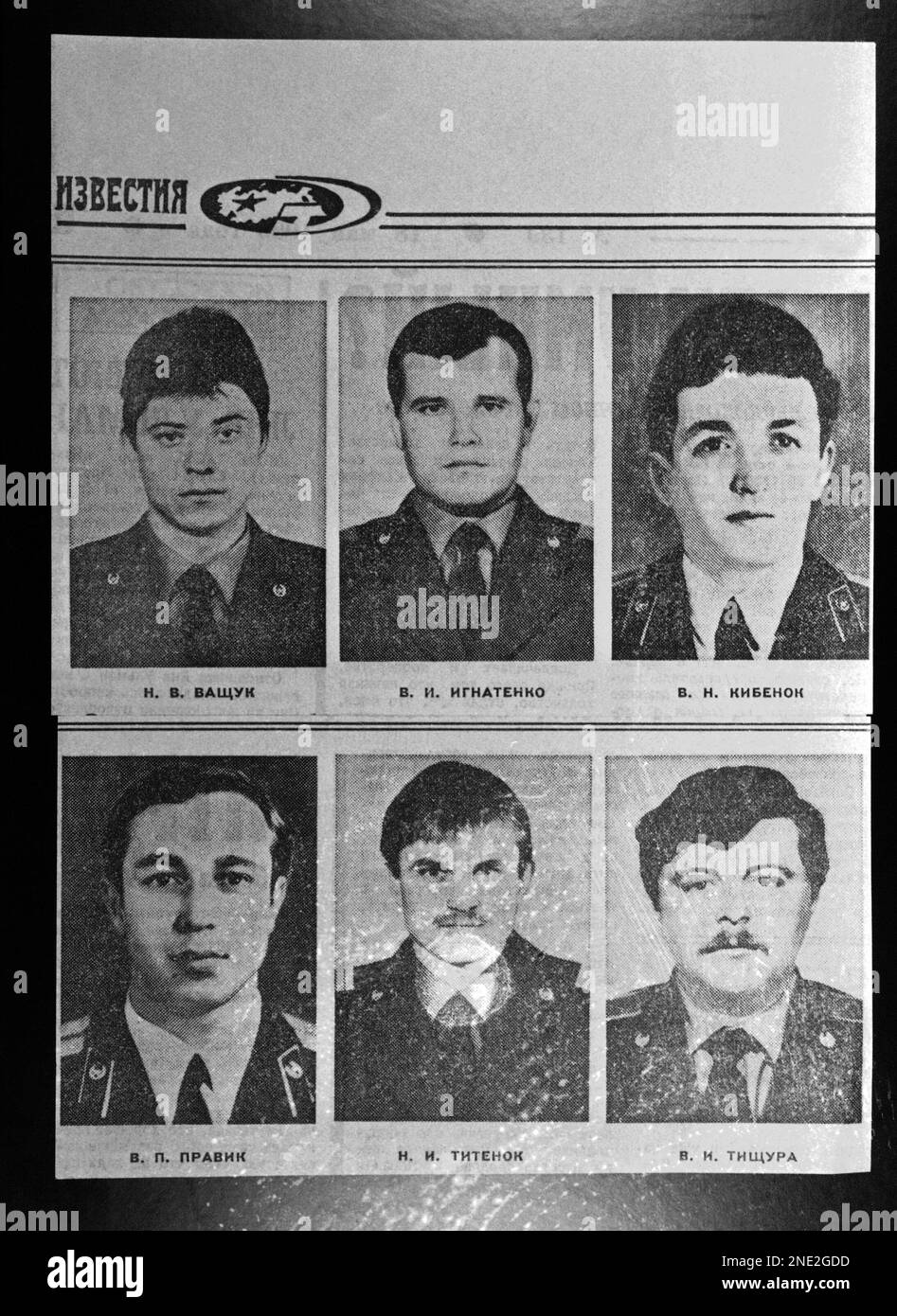 The Soviet newspaper Izvestia published these photographs of the six ...