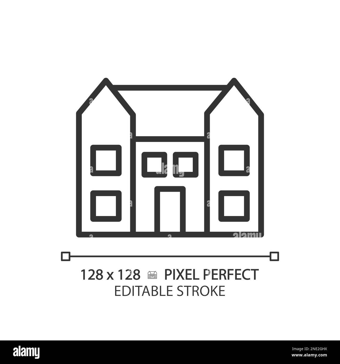 Mansion pixel perfect linear icon Stock Vector Image & Art - Alamy