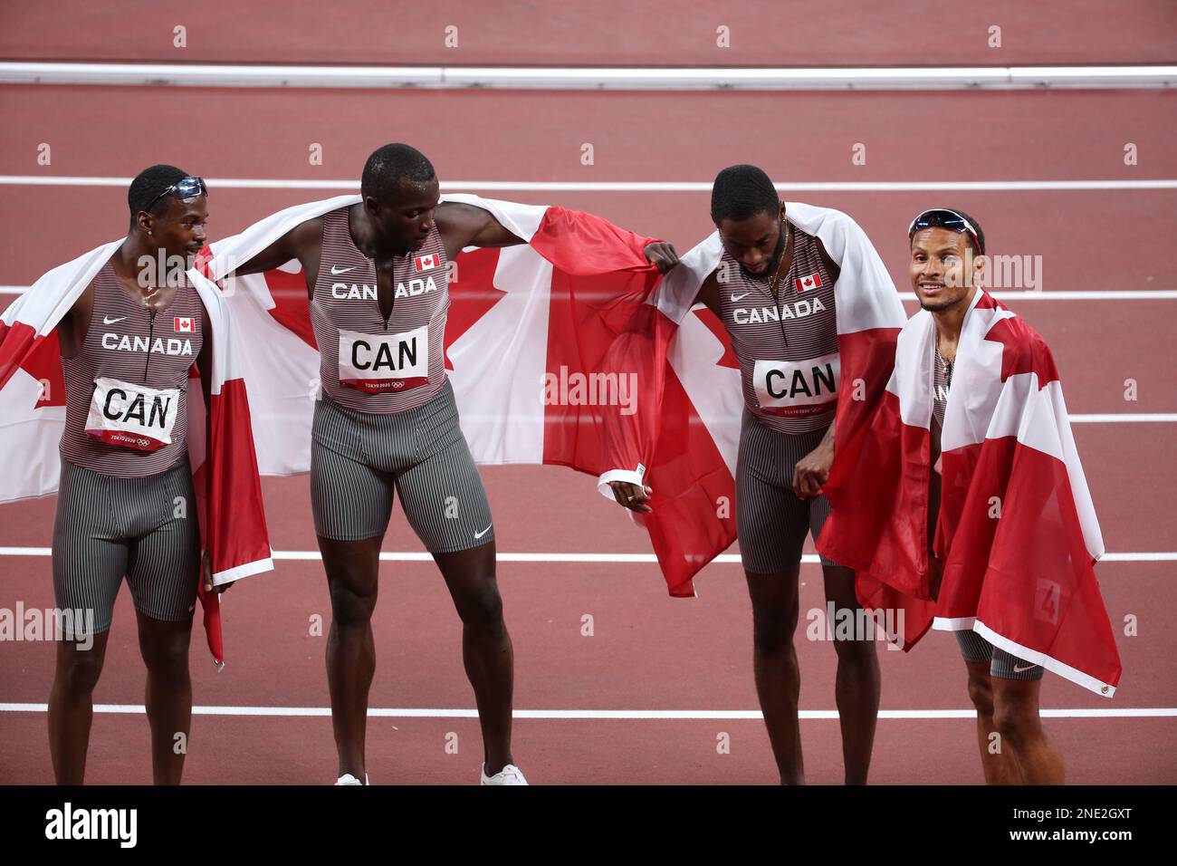 AUG 06, 2021 - Tokyo, Japan: Aaron Brown, Jerome Blake, Brendon Rodney ...