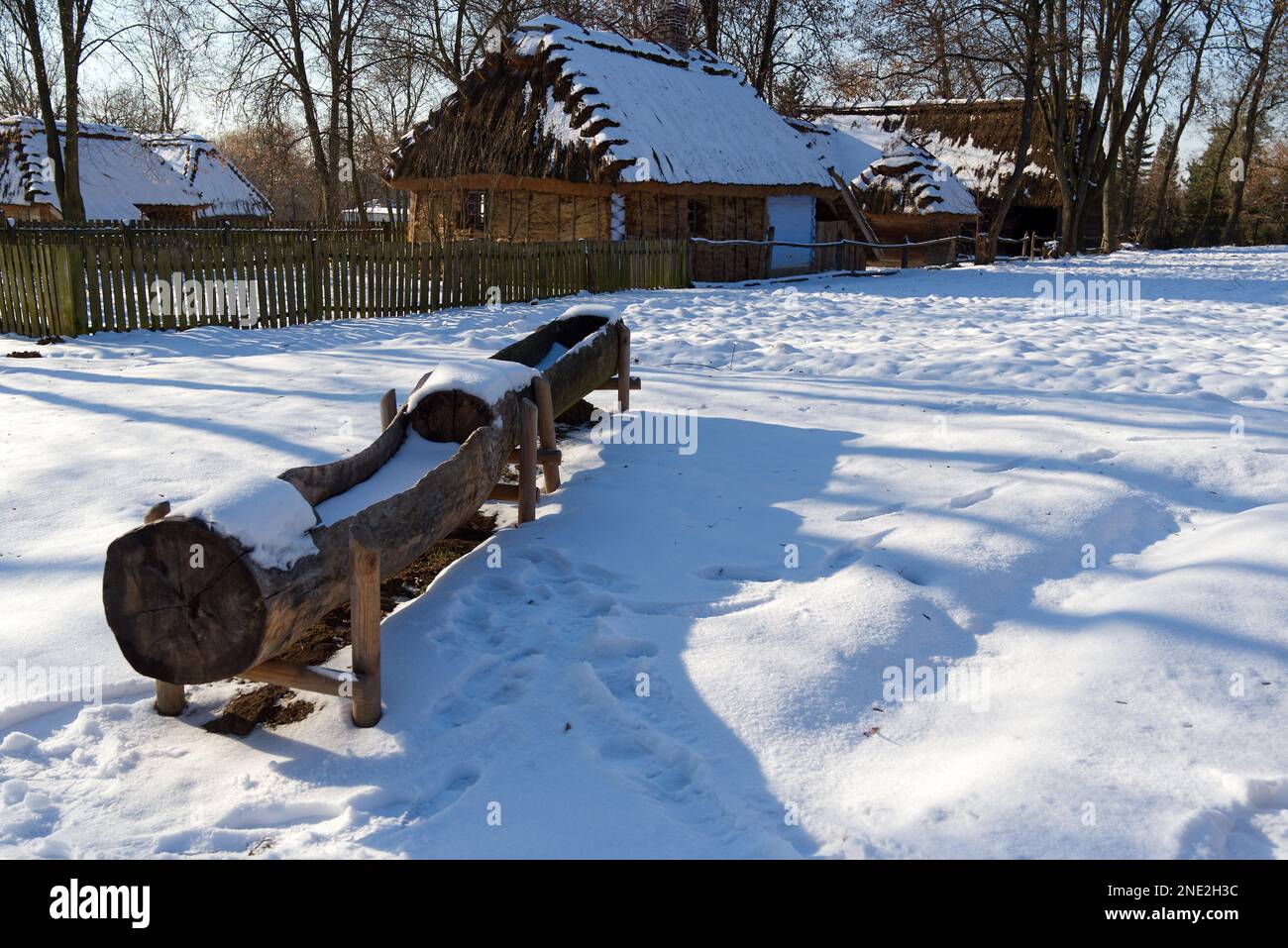 Ethnographic museum in Lublin. Poland, 08 February 2023.snow-covered ...