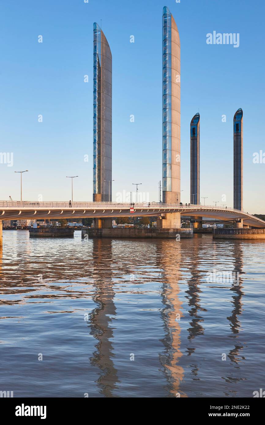 Bordeaux Skyline Jacques Chaban Lifting Bridge Over Garonne River Bordeaux Skyline Jacques Chaban Lifting Bridge Over Garonne River