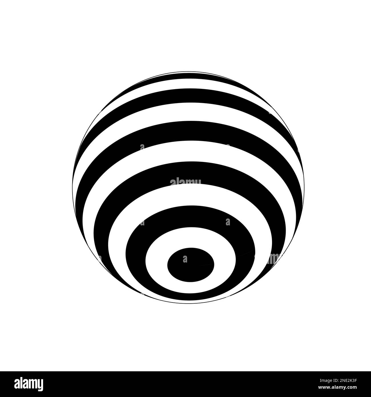 Striped 3D sphere icon. Spherical shape with concentric circles pattern ... Striped 3D sphere icon. Spherical shape with concentric circles pattern ...