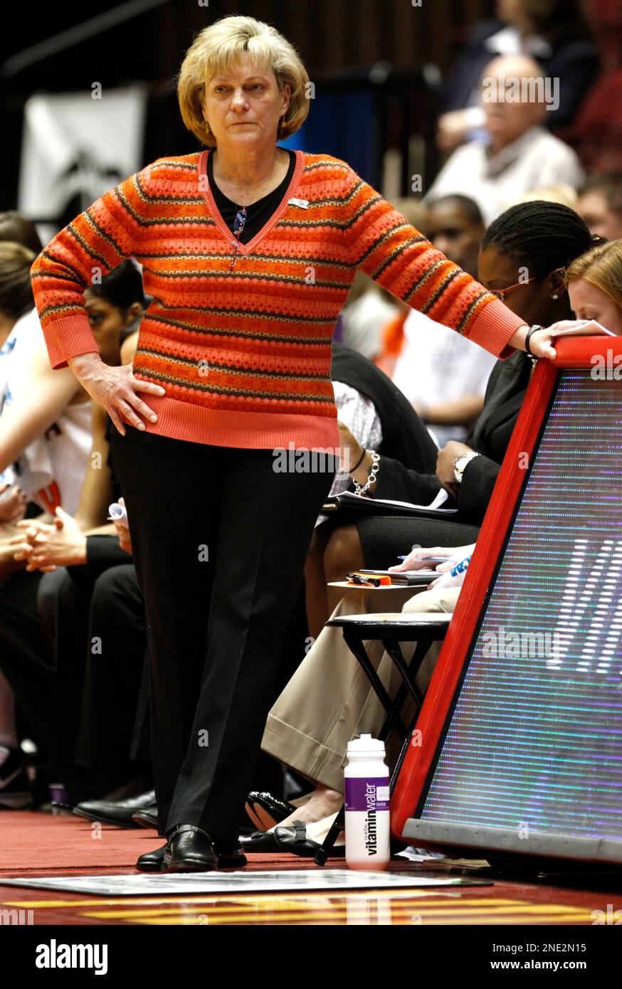 Virginia head coach Debbie Ryan watches her team during the second half ...