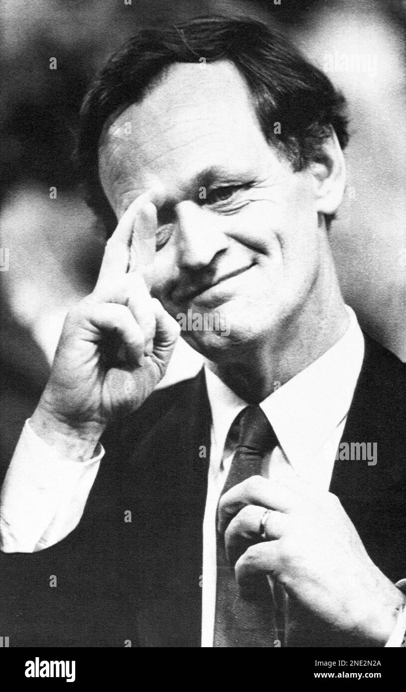 Liberal leadership candidate Jean Chretien keeps his fingers crossed as ...