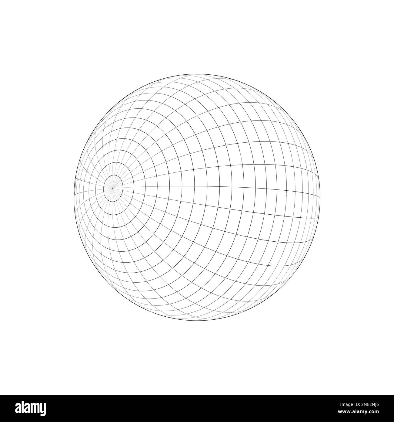 3D sphere wireframe. Orbit model, spherical shape, grid ball. Earth ...