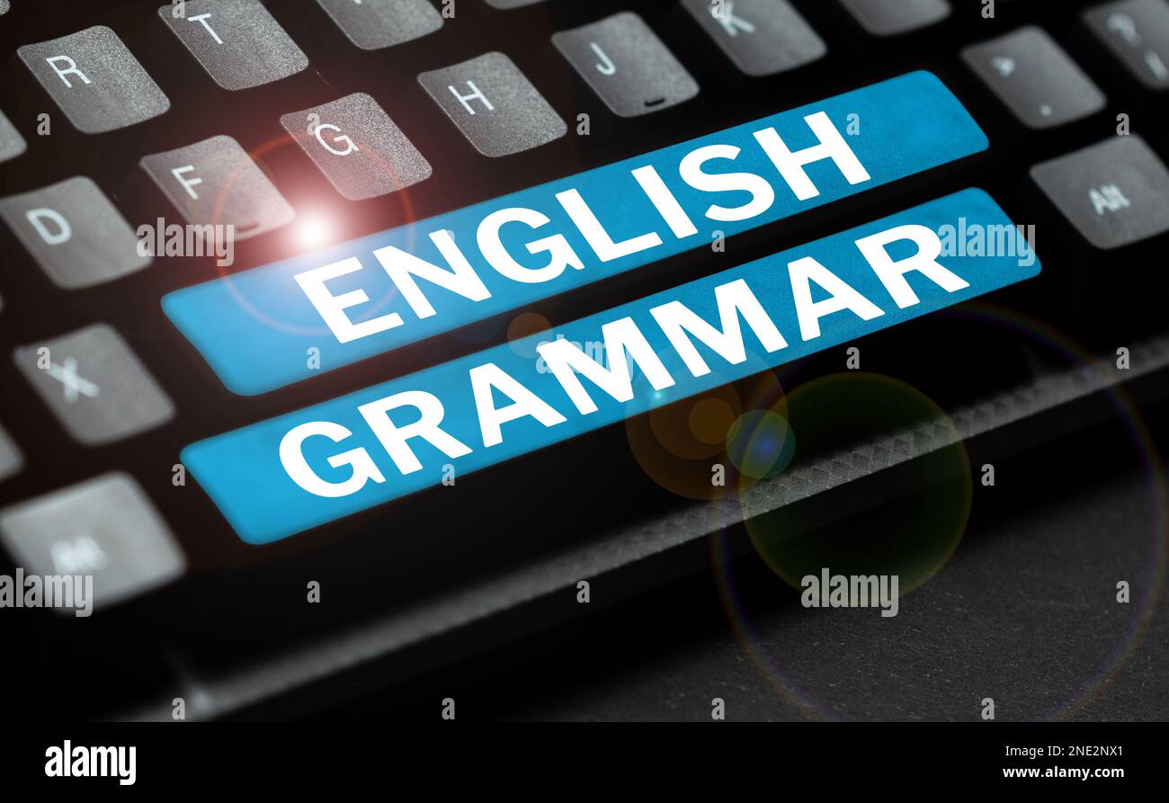 Conceptual display English Grammar. Business showcase courses cover all ...