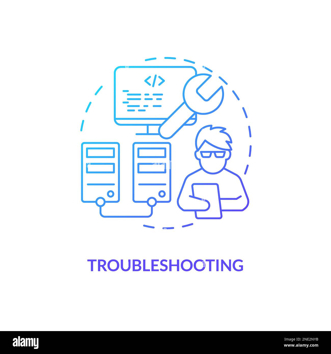 Troubleshooting blue gradient concept icon Stock Vector Image & Art - Alamy