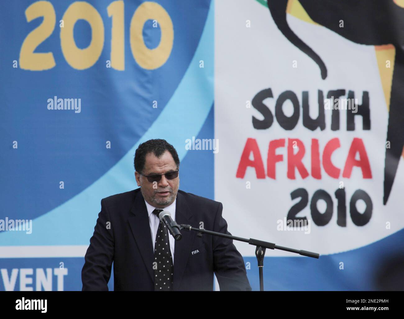 Danny Jordan speaks at the launch of "Football For Hope" in Alexandra ...