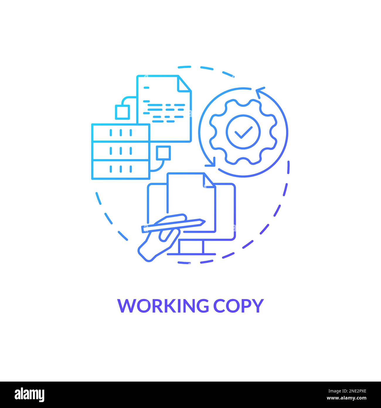 Working copy blue gradient concept icon Stock Vector Image & Art - Alamy
