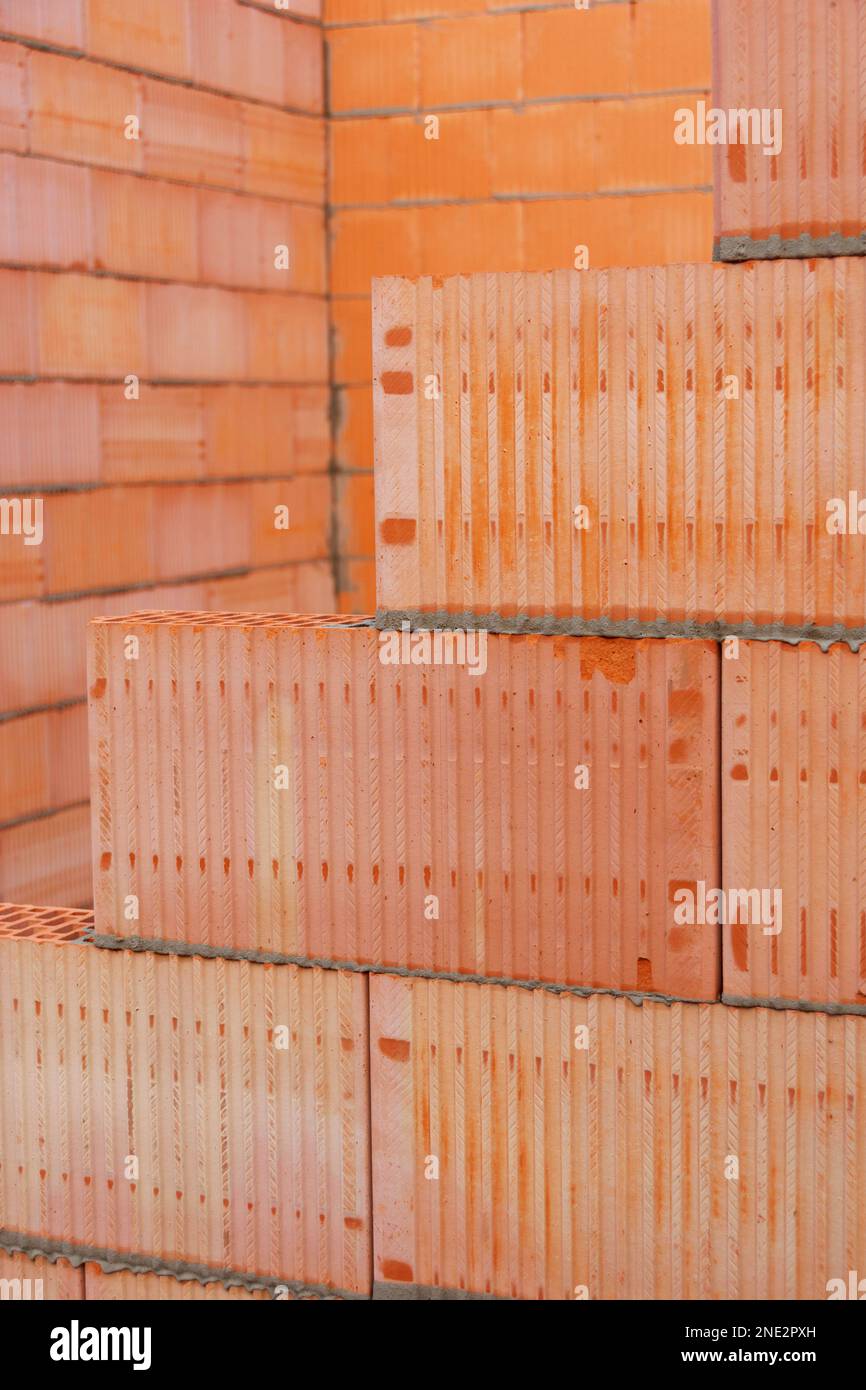 Brick wall of a shell bricks as a background hi-res stock photography ...