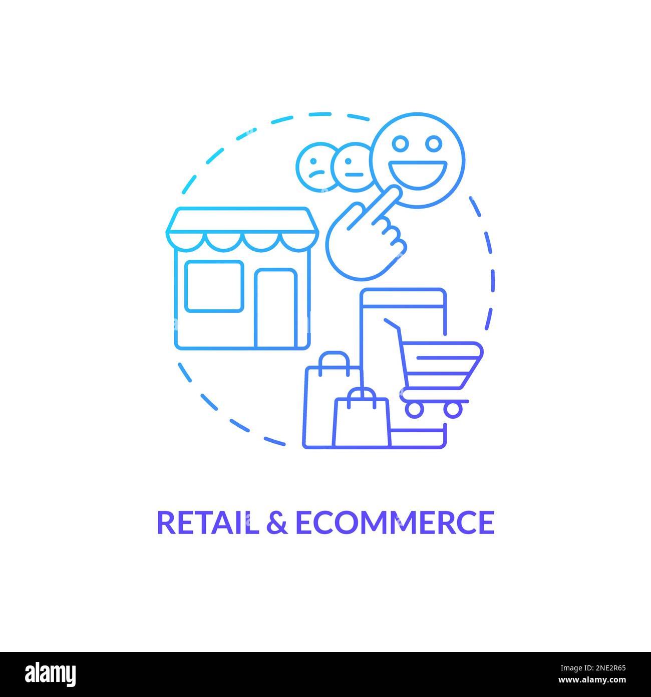 Retail and ecommerce blue gradient concept icon Stock Vector Image ...