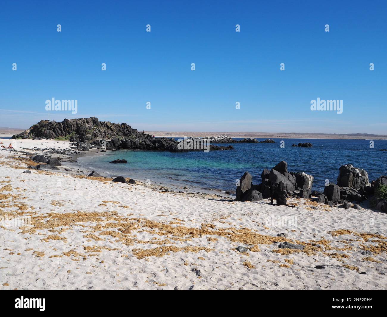 Sandy beach and turquiose blue water, Bahia Inglesa, Chile Stock Photo ...