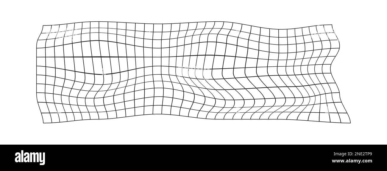 Distorted Grid Texture Warped Mesh Surface Horizontal Net With Curvatured Effect Checkered
