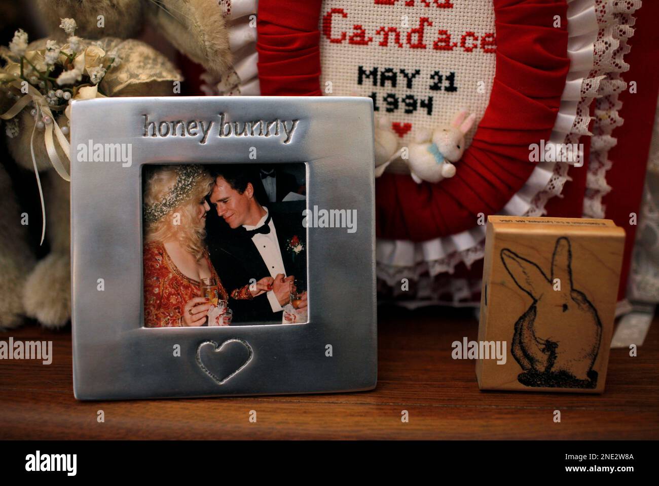 In this photo taken March 18, 2010, a wedding photo of Candace Frazee ...