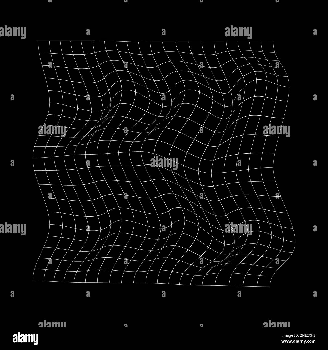 Distorted White Grid On Black Background Warped Mesh Texture