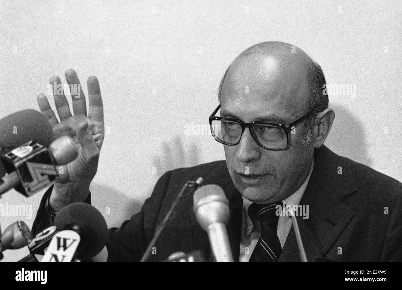 New York City Chief Medical Examiner Dr. Elliot M. Gross gestures ...