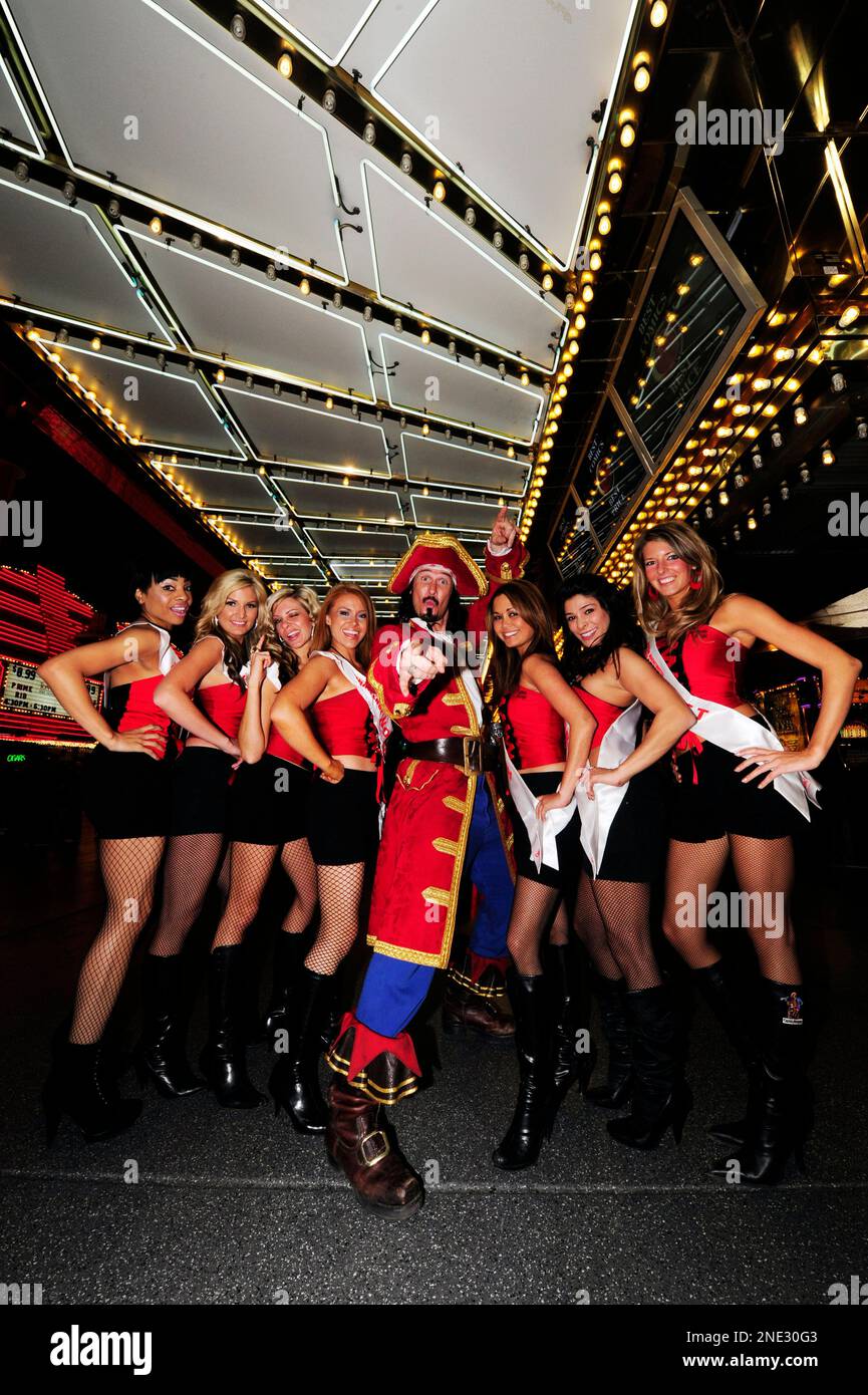 Captain Morgan and the Morganettes pose on Freemont Street to celebrate ...