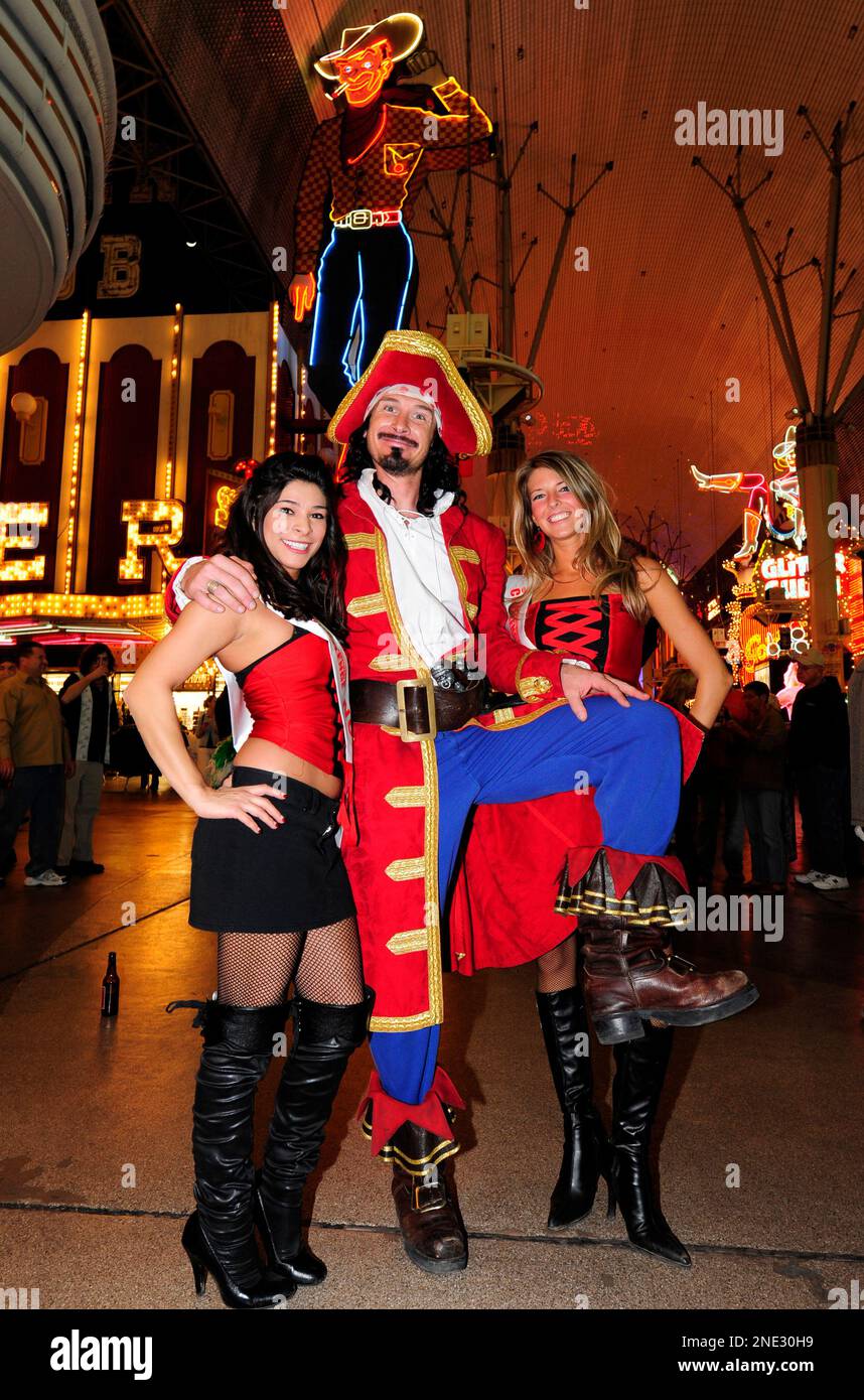 Captain Morgan and the Morganettes pose on Freemont Street to celebrate ...