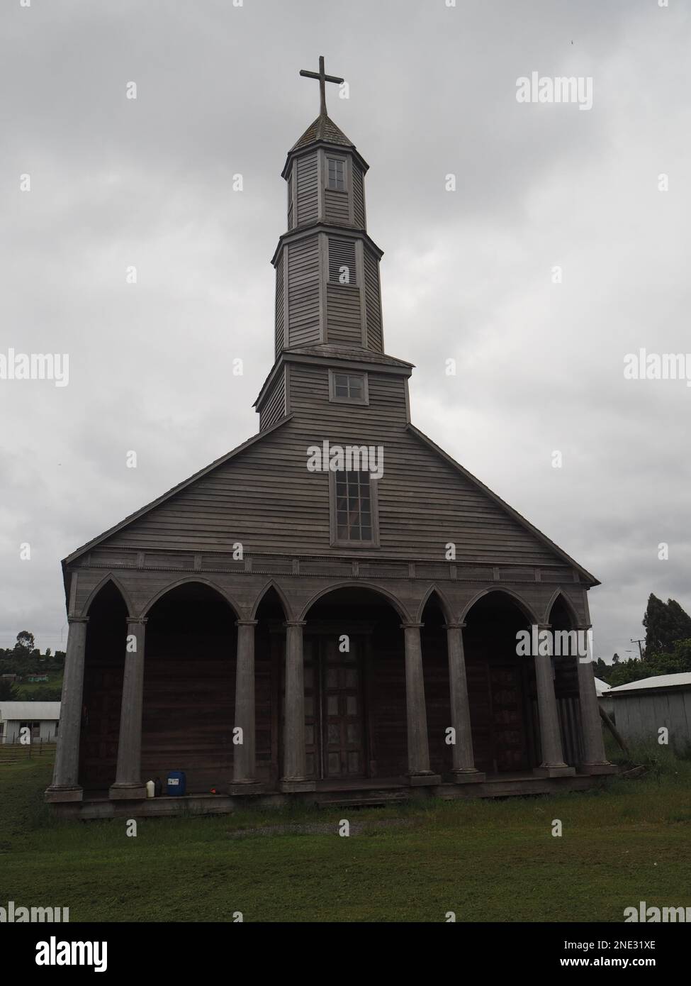 Iglesia de Aldachildo. One of the UNESCO world heritage wooden chruches ...