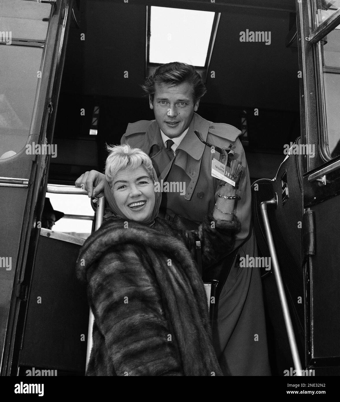 Actor Roger Moore and his wife, singer Dorothy Squires at London ...