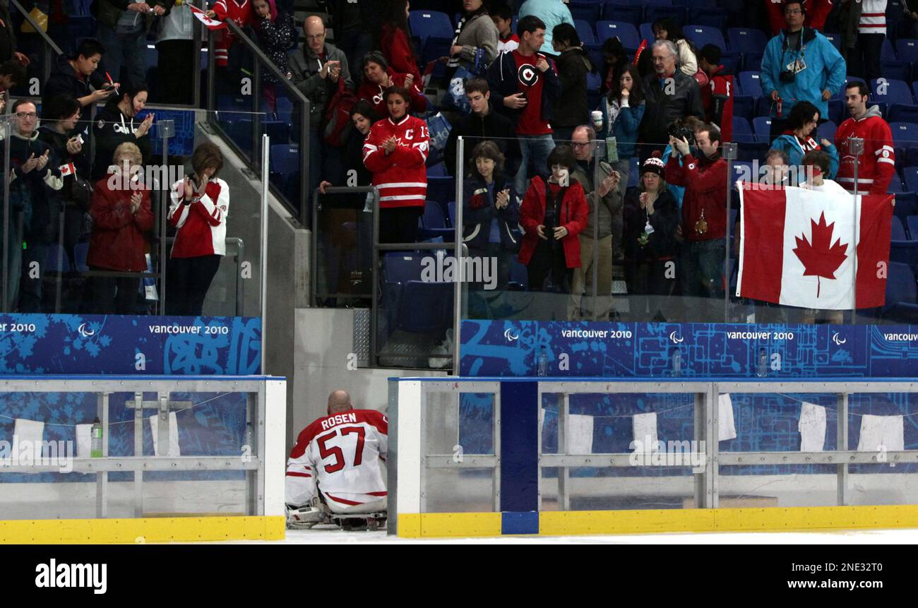 Canada's Paul Rosen leaves the ice after losing to Norway in the bronze ...