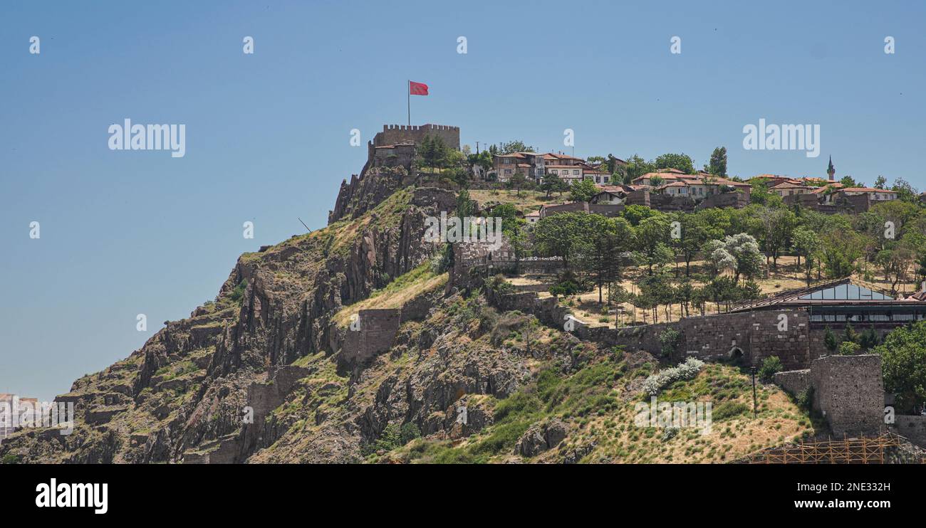 Ankara Castle over hill in Ankara City, Turkiye Stock Photo - Alamy
