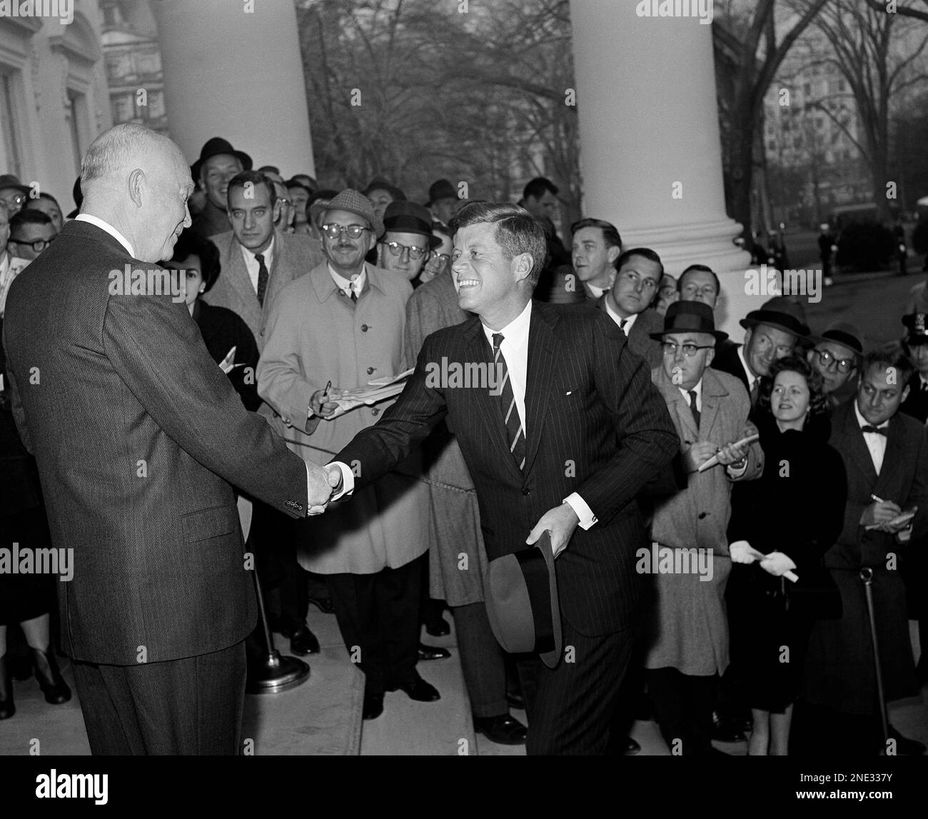 This is the spontaneous handshake as President Dwight Eisenhower ...