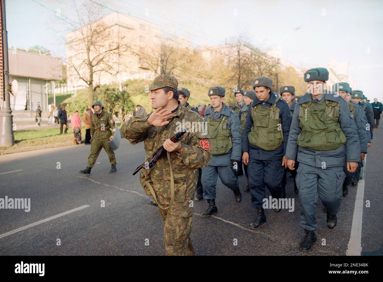 Right-wing hard-liners lead a group of militiamen who were taken ...