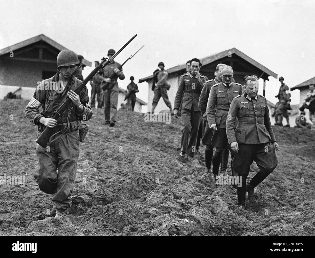 Members of the Italian-German armistice commission under U.S. Army ...