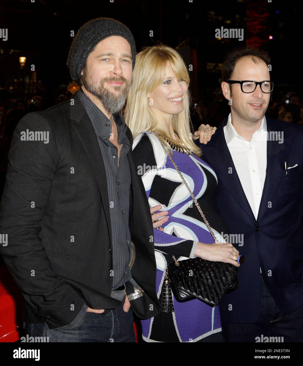 U.S actor and producer Brad Pitt, Model Claudia Schiffer and U.S ...