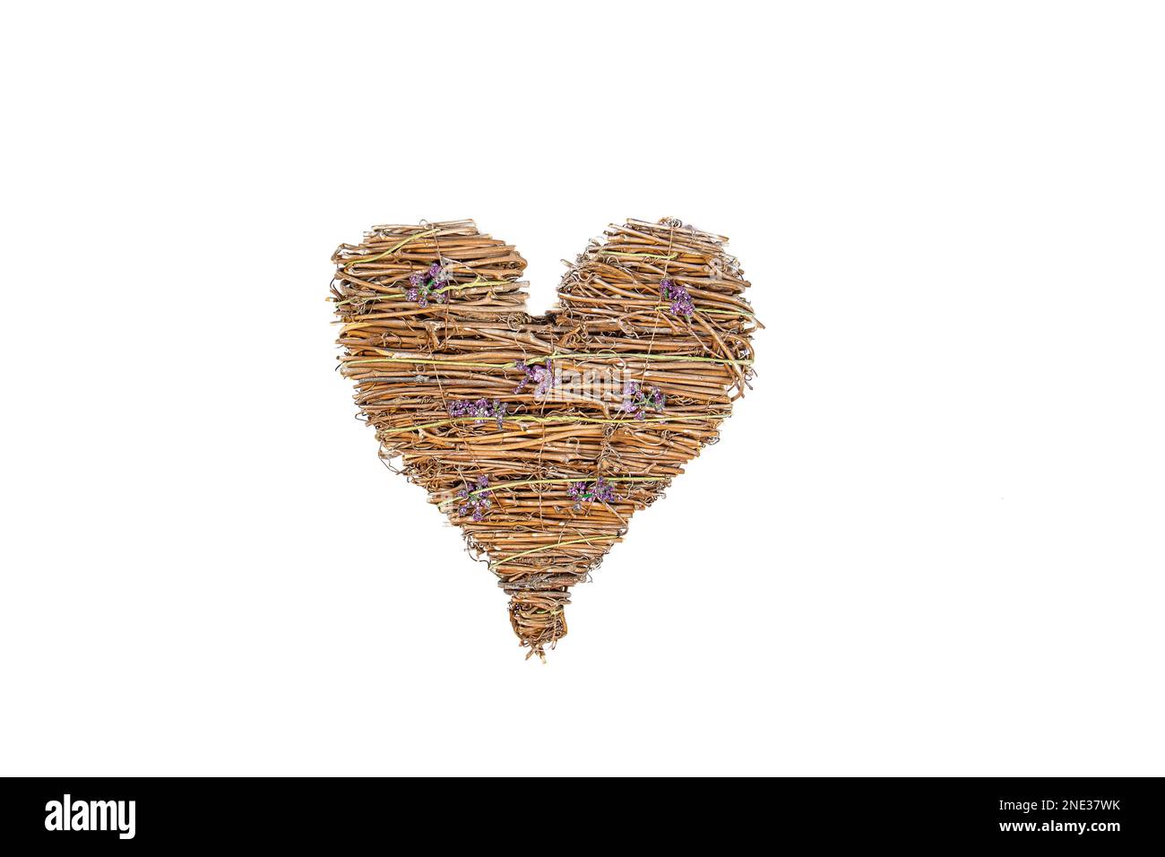 Attributes for Valentine's Day. Heart symbol woven from stems with ...