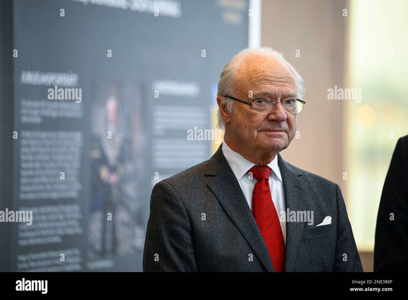 Jonkoping, Sweden. 16th Feb, 2023. King Carl Gustaf at the photo ...