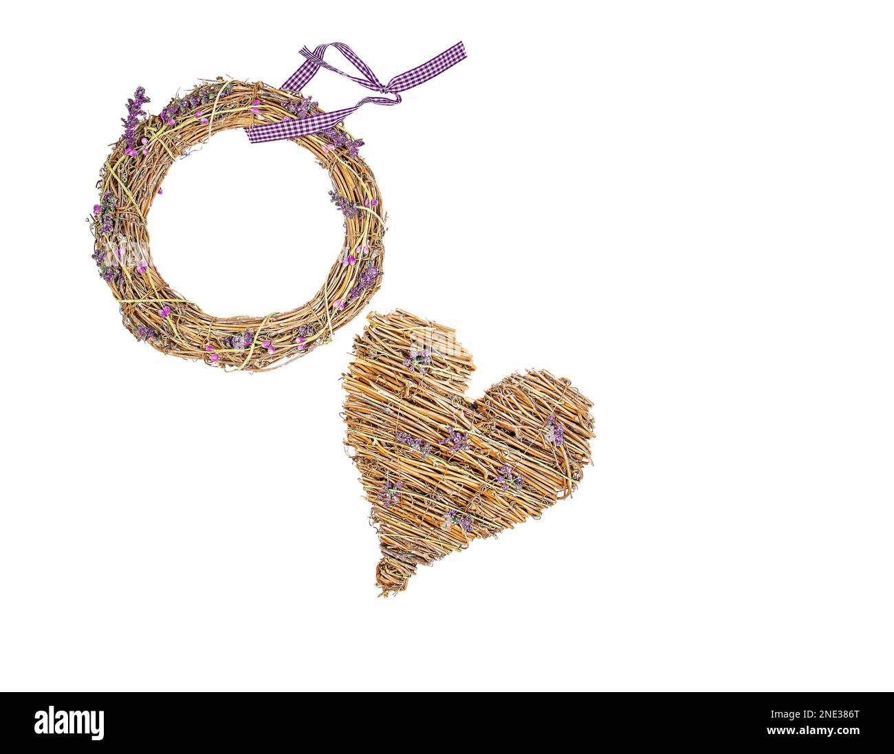 Attributes for Valentine's Day. The symbol of the heart and a wreath ...
