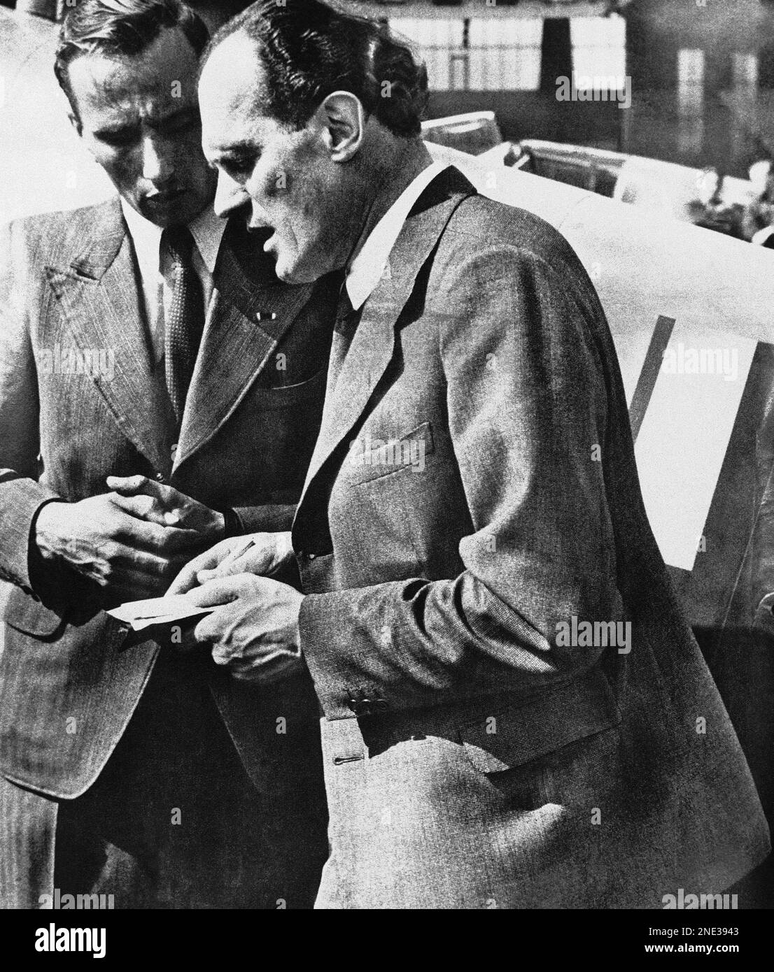 Professor Willy Messerschmitt, right, the designer of the Germans ...