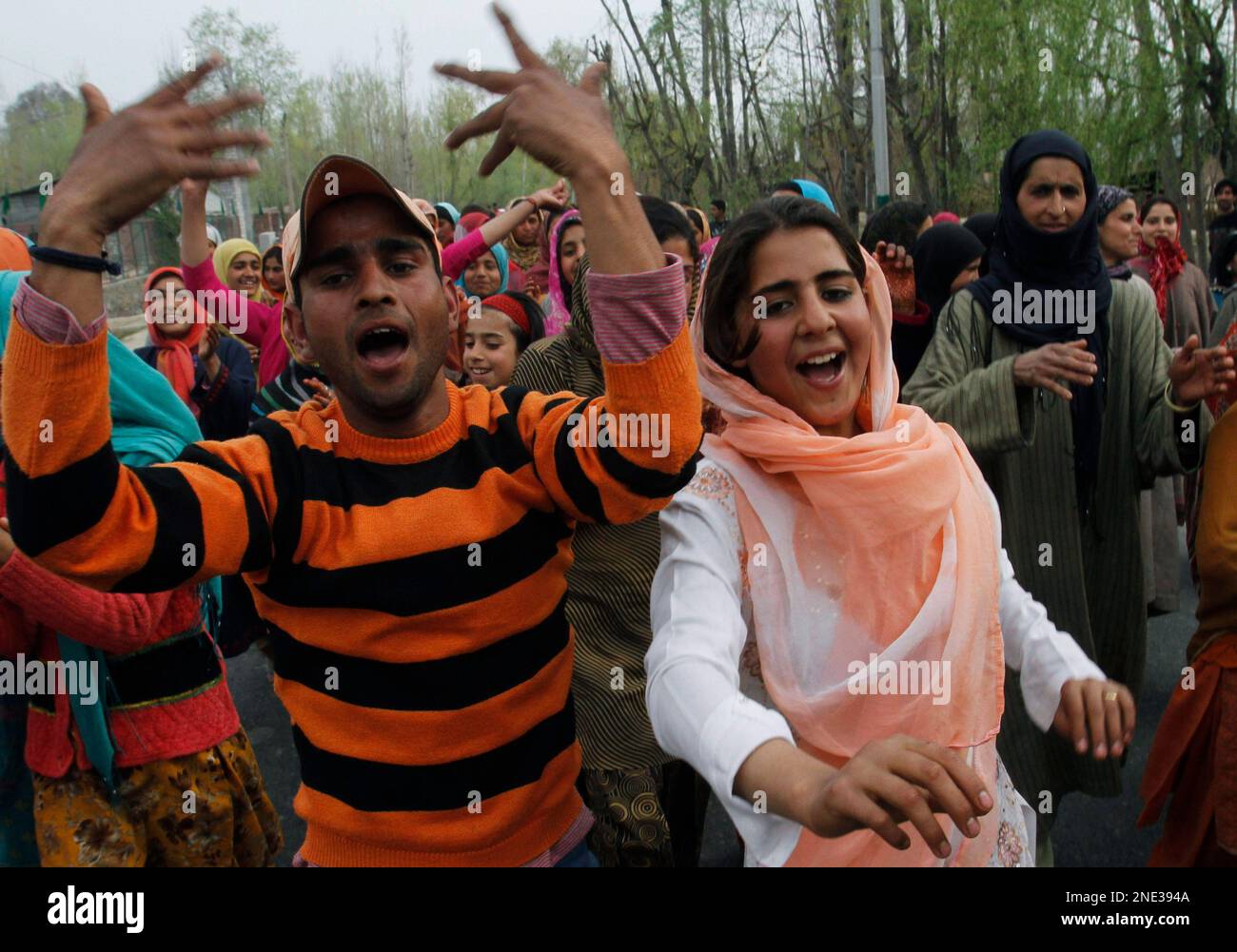Kashmiri villagers celebrate Nowruz festival at Sumbal village, about ...
