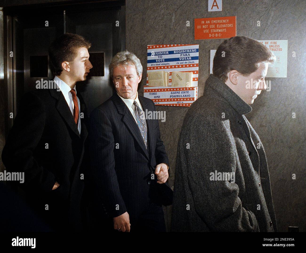Two of the defendants in the Howard Beach trial, Michael Pirone, left ...
