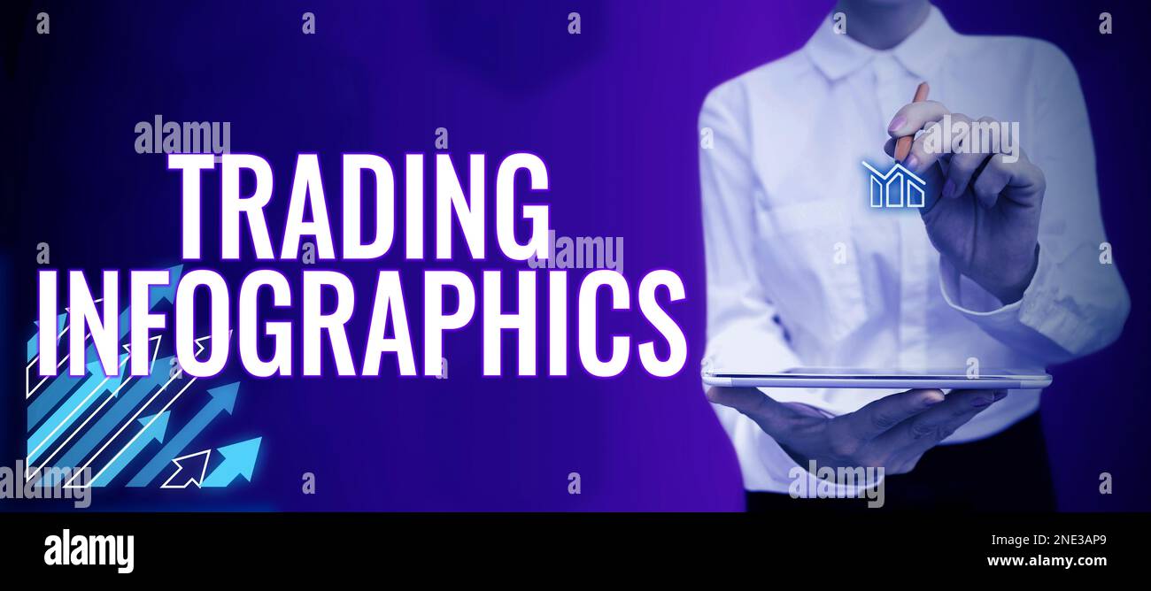 Hand writing sign Trading Infographics. Word Written on visual ...