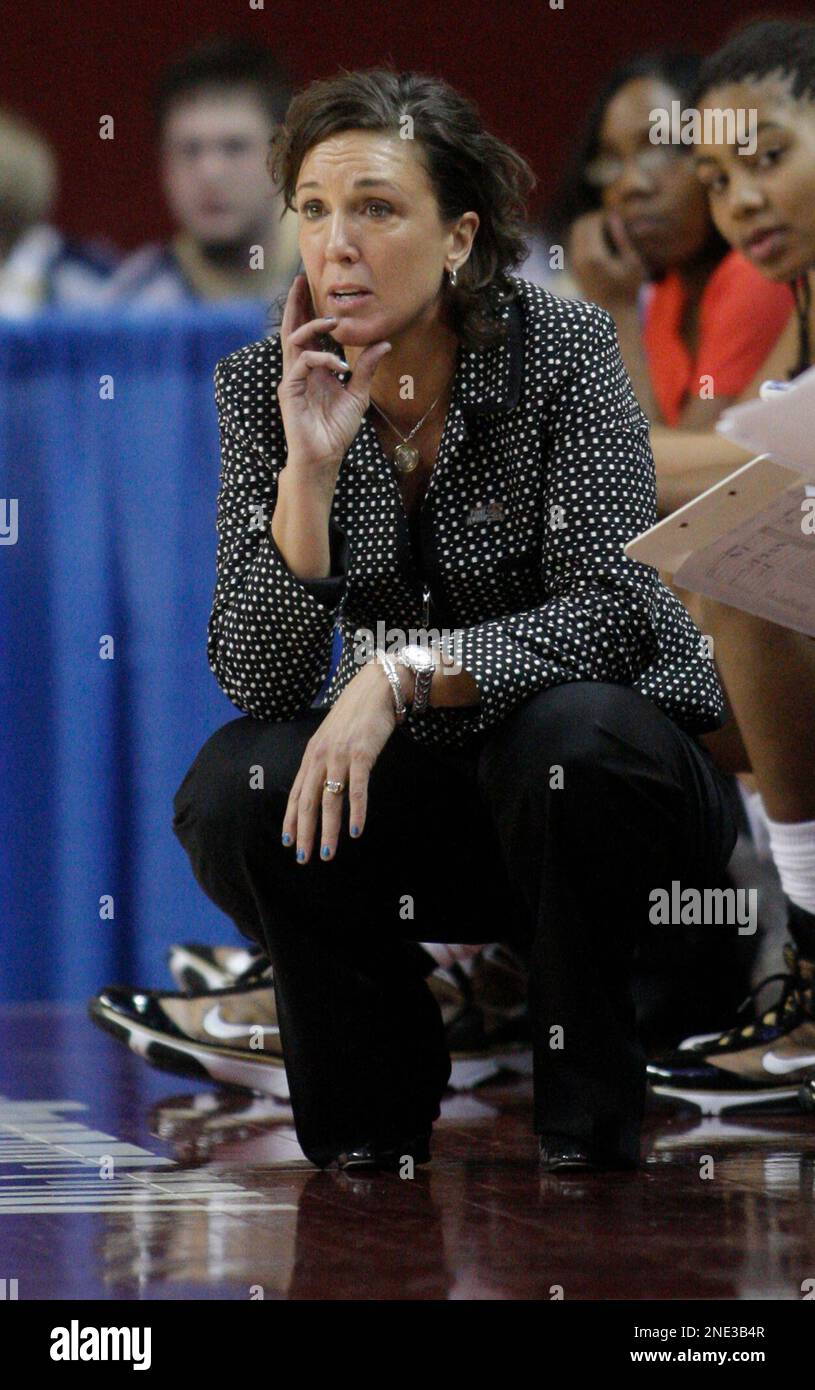 Georgia Tech head coach MaChelle Joseph watches during the second half ...