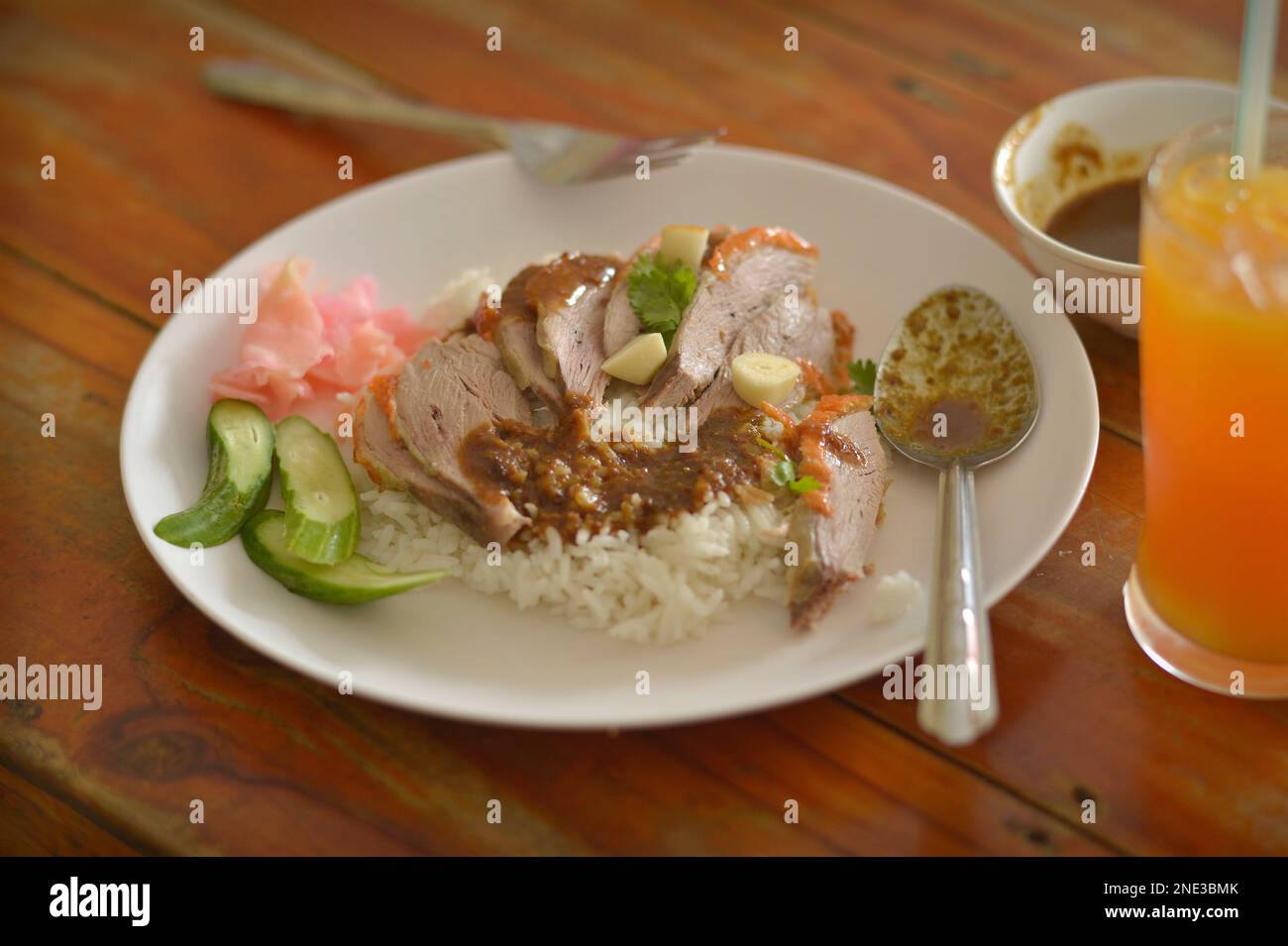 Simple Thai Dish in small Restaurant Stock Photo - Alamy