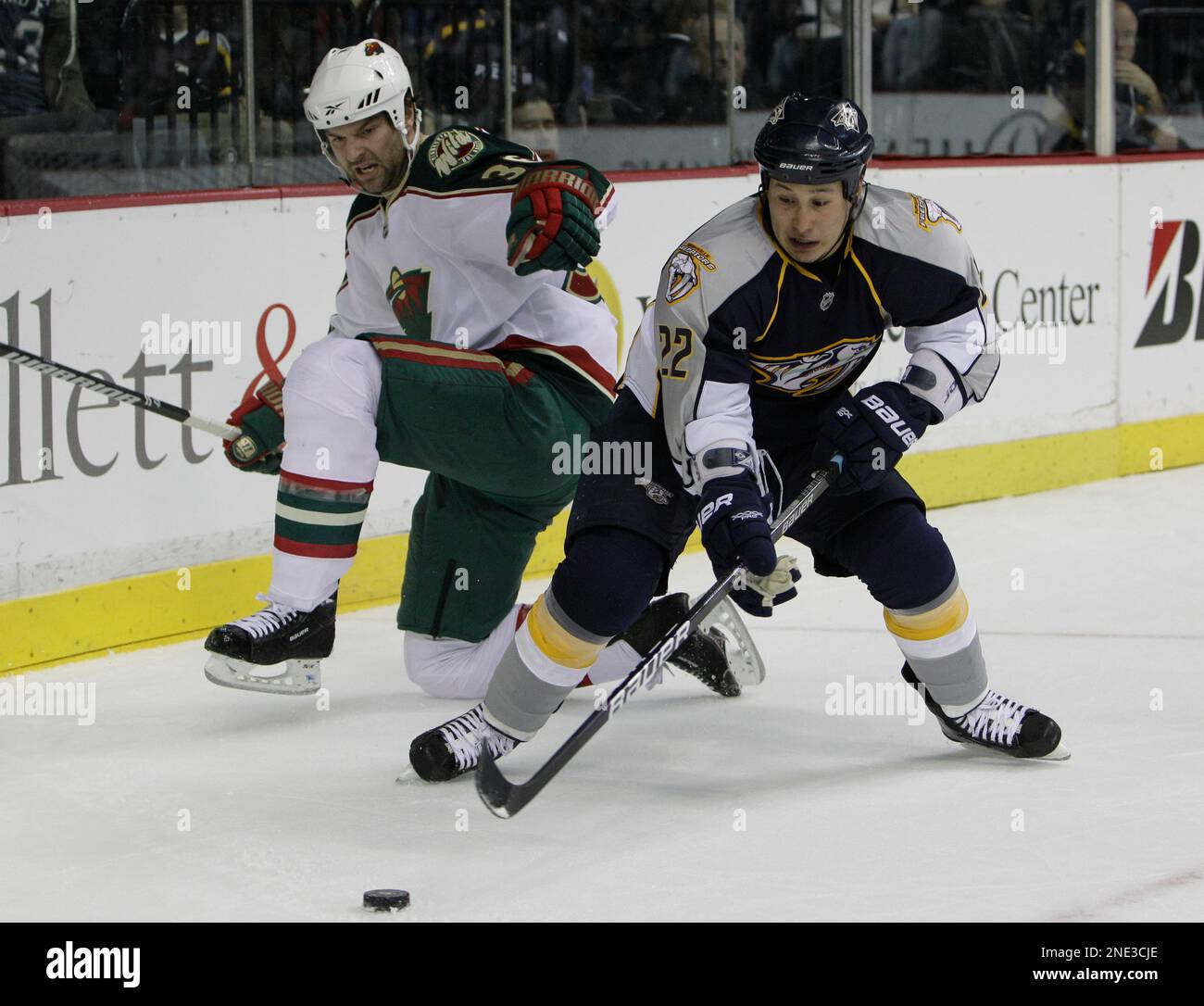 Nashville Predators right wing Jordin Tootoo (22) plays against ...