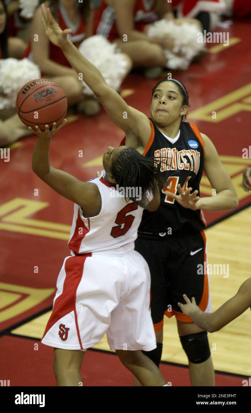 Princeton's Devona Allgood, right, and St. John's Nadirah McKenith ...
