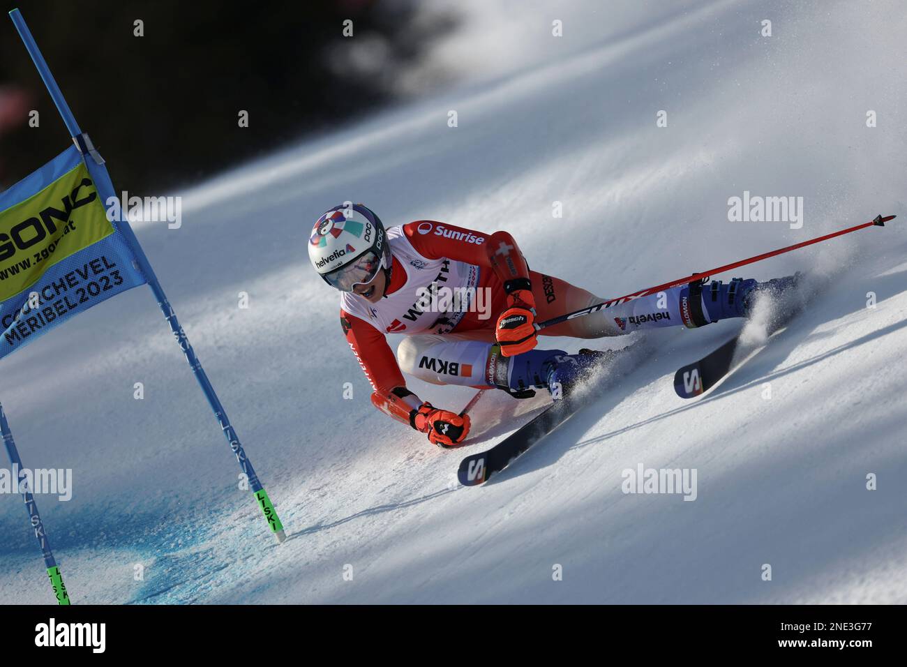 Switzerland's Michelle Gisin speeds down the course during an alpine ...