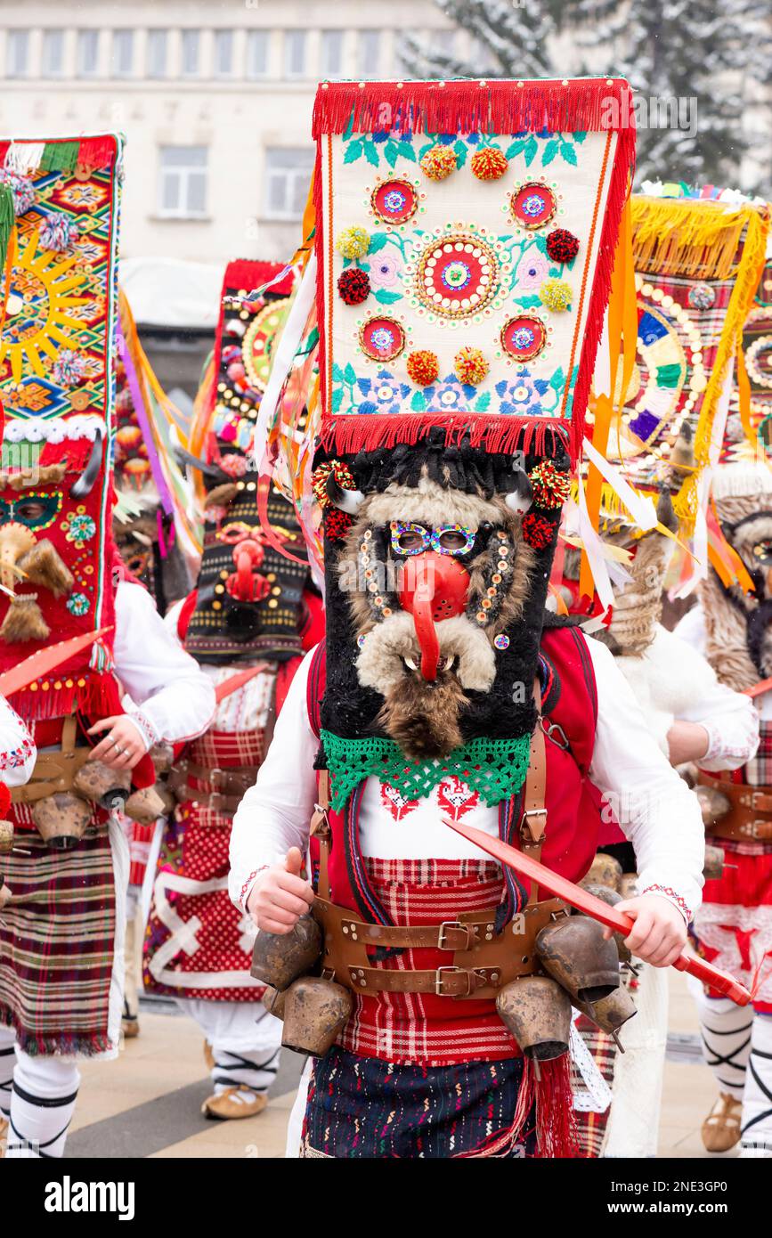 Kukeri masked dancers from Northern Bulgaria at Surva International ...