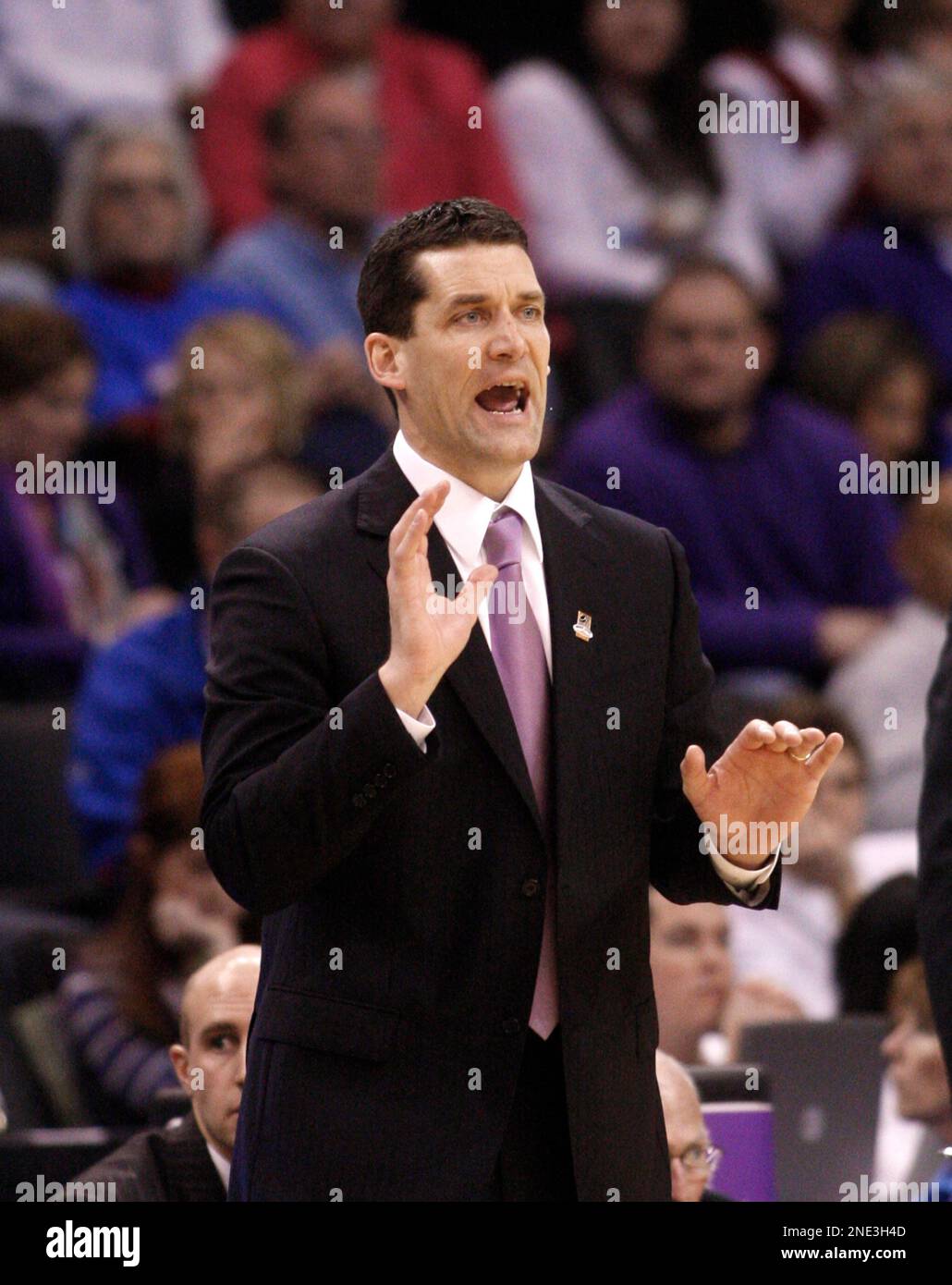 Northern Iowa head basketball coach Ben Jacobson is seen during the ...